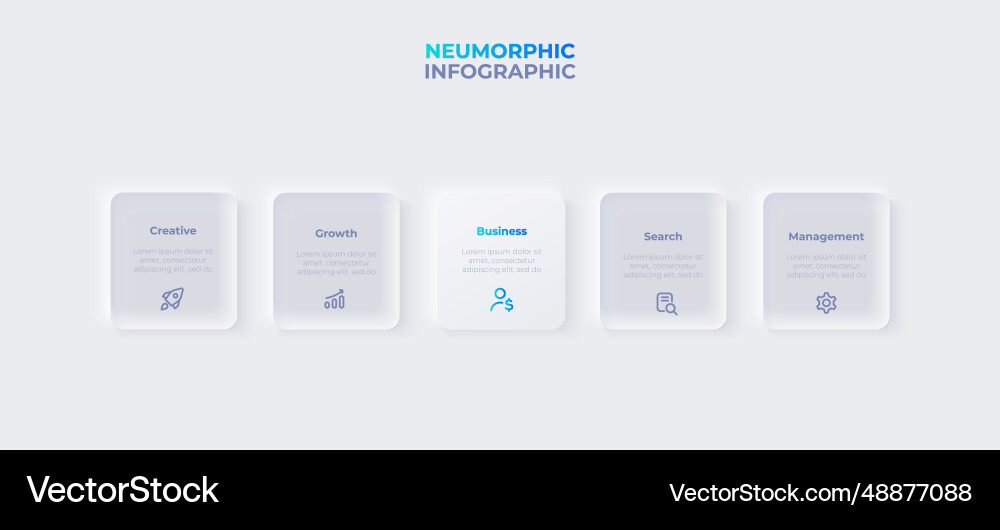 Light neumorphism horizontal progress diagram Vector Image