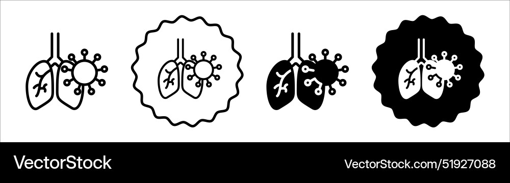 Pneumonia bacterium icon logo set Royalty Free Vector Image