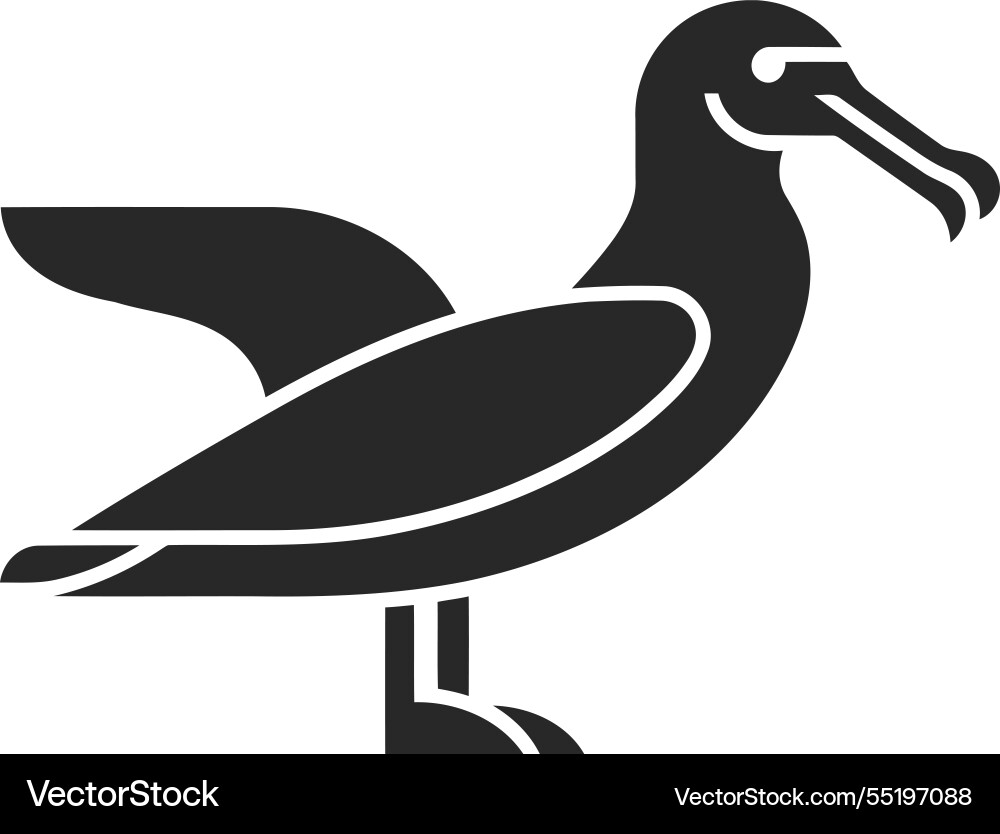 Standing albatross symbol icon Royalty Free Vector Image