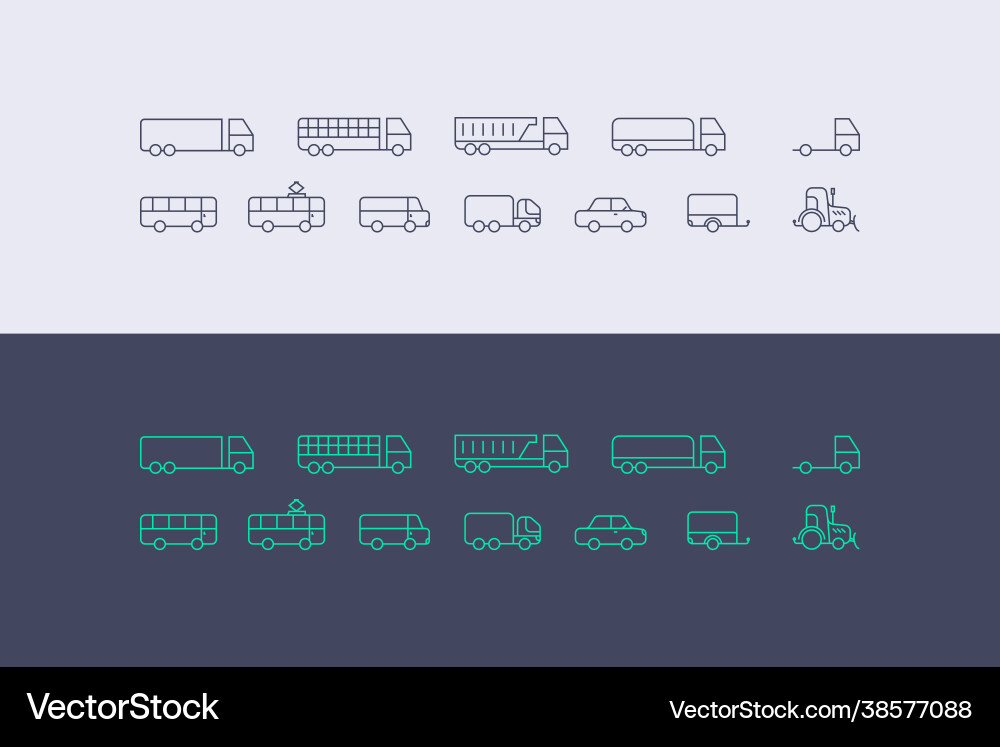 Transportation icons set Royalty Free Vector Image