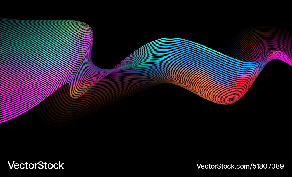 Abstract winding lines of different colors Vector Image