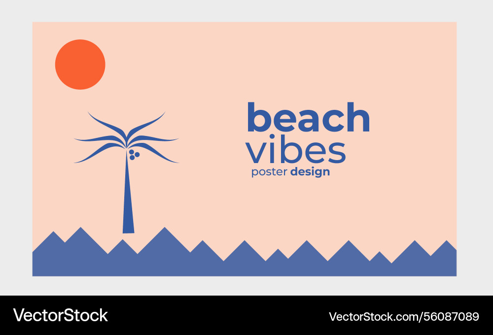 Beach poster Royalty Free Vector Image - VectorStock