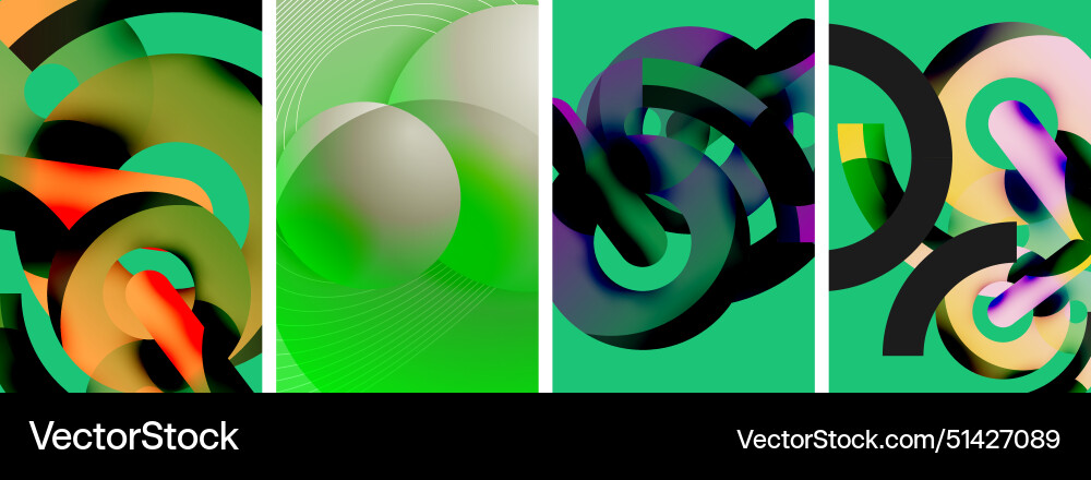 Circle geometric abstract posters Royalty Free Vector Image