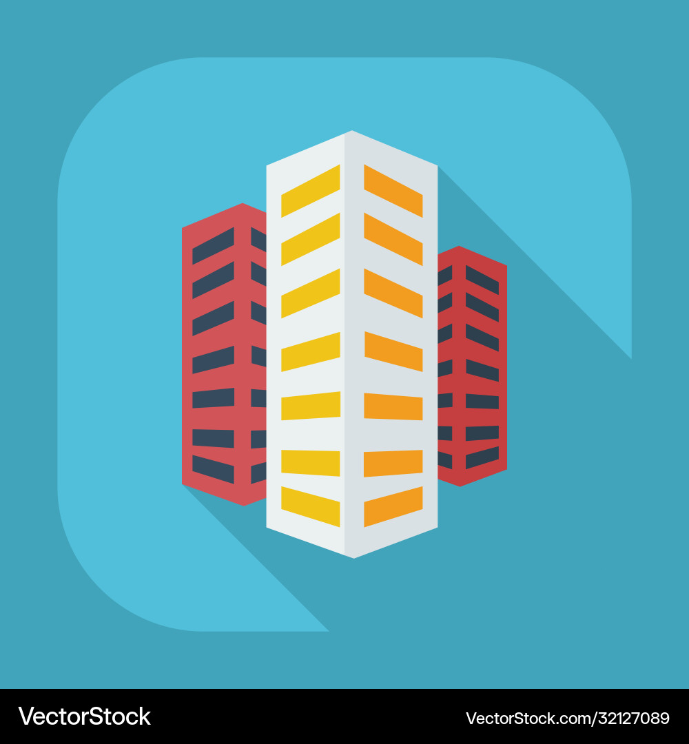 Flat modern design with shadow icons building Vector Image