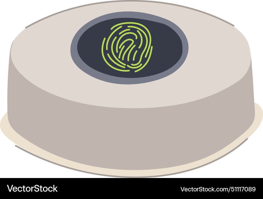 Hand biometric security device cartoon Royalty Free Vector