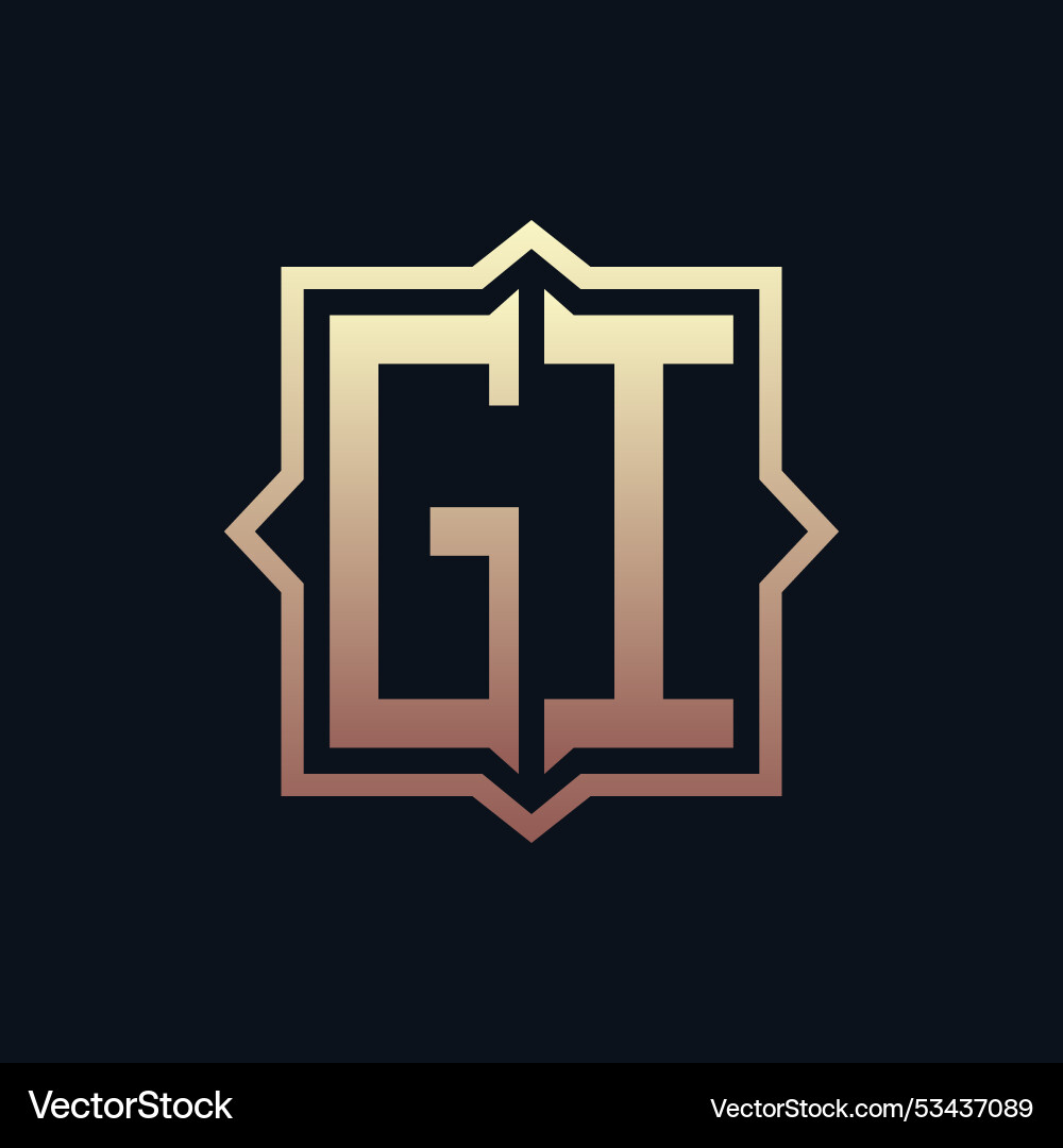 Luxury initial gi monogram logo design elegant Vector Image