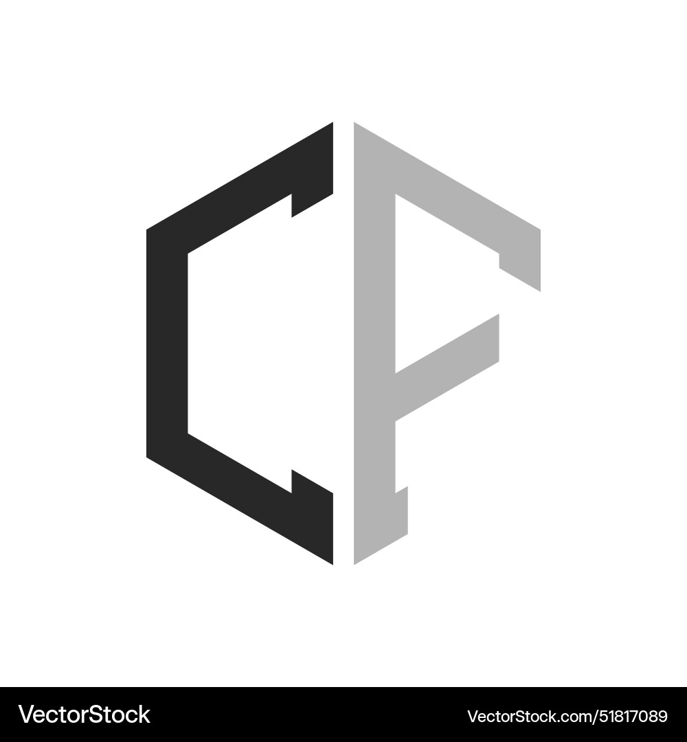 Modern unique hexagon letter cf logo design Vector Image