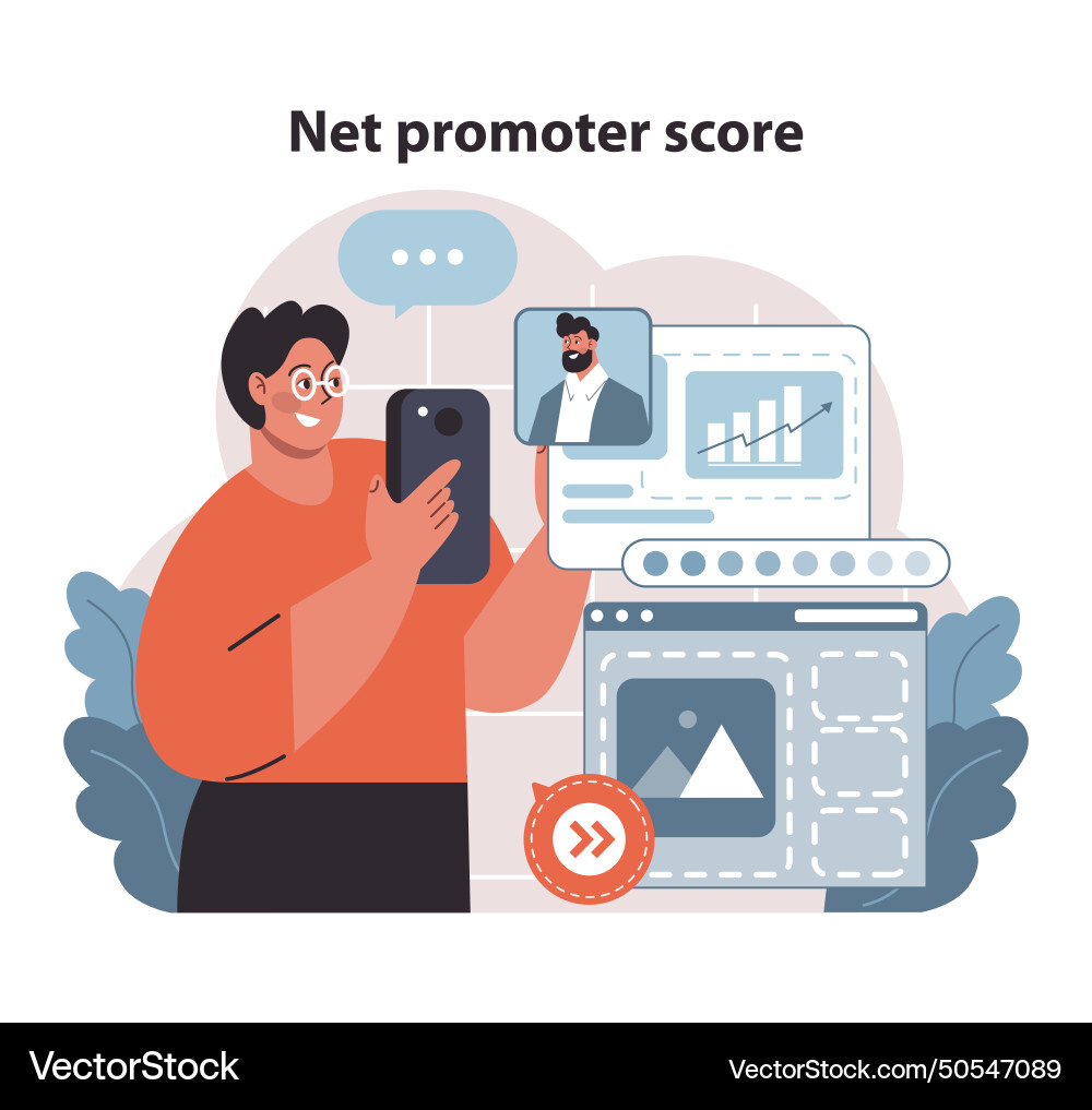 Net promoter score concept captures Royalty Free Vector