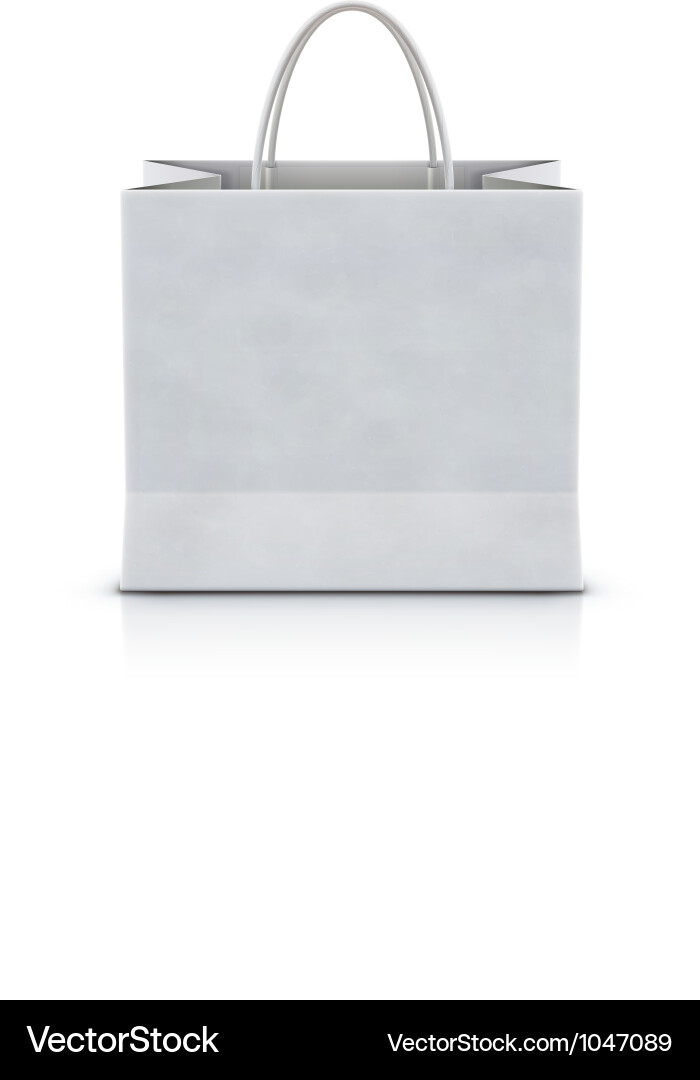 White Shopping Paper Bag Royalty Free Vector Image