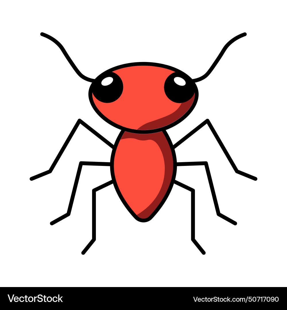 Ant on white background Royalty Free Vector Image