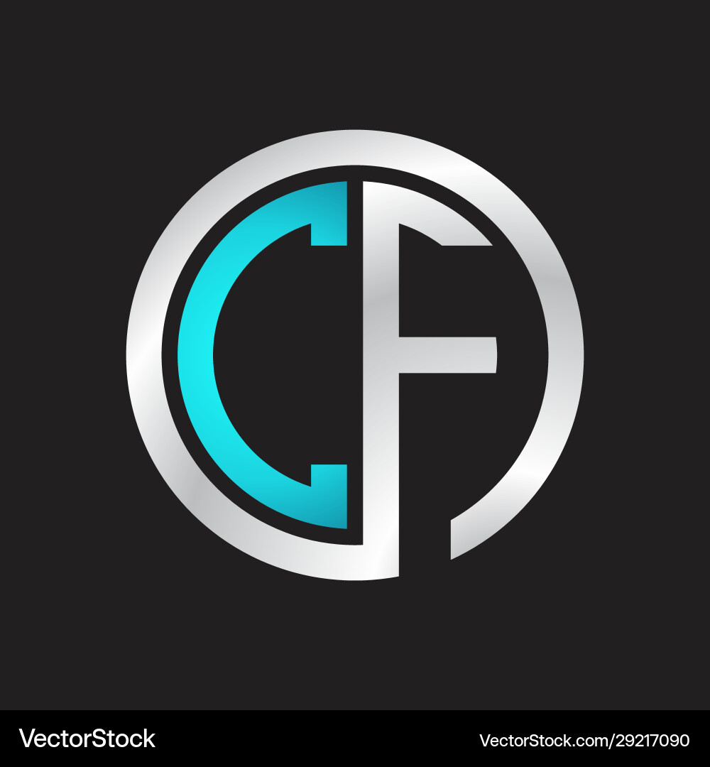 Cf initial logo linked circle monogram Royalty Free Vector