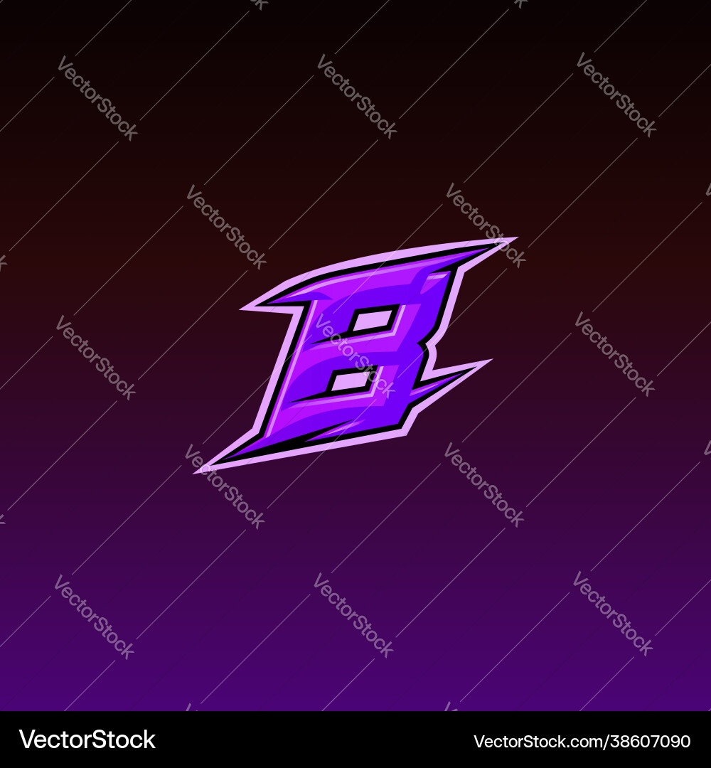 Game logo design letter b Royalty Free Vector Image