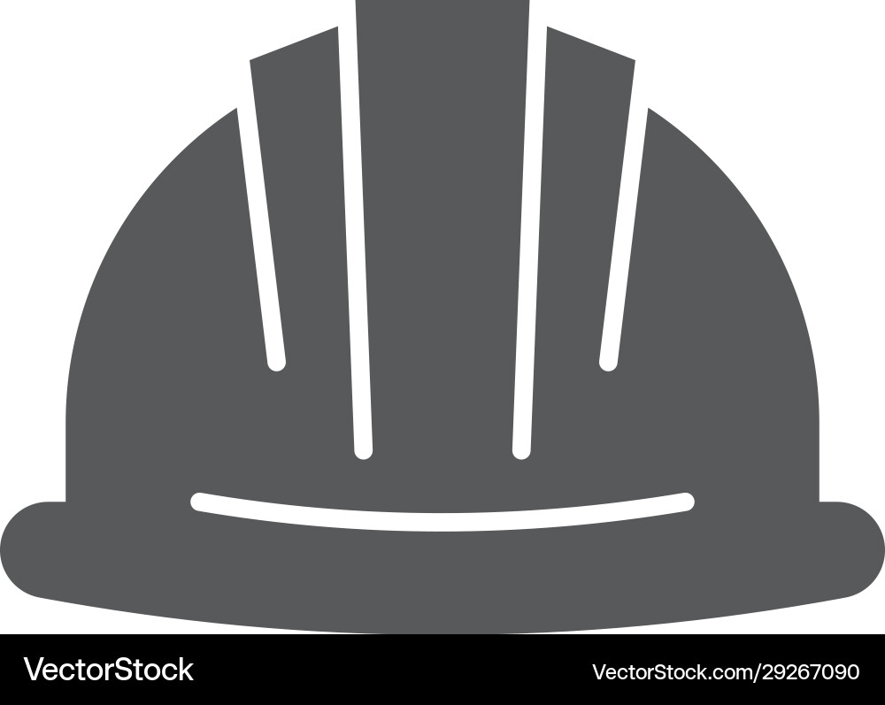 Helmet or hard hat icon symbol isolated on white Vector Image