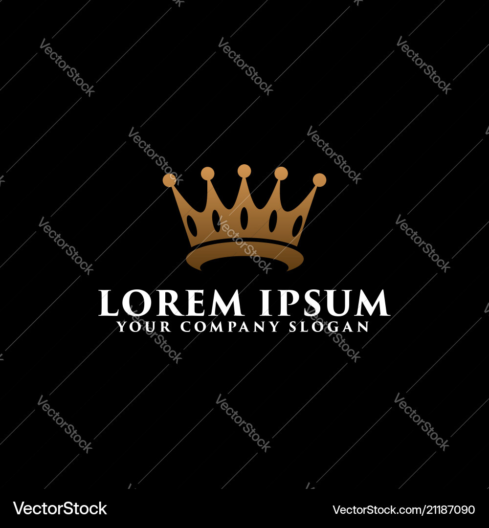 Luxus Krone Logo Design Konzept Vorlage Lizenzfreier Vektor