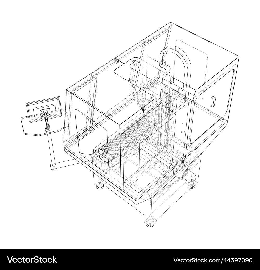 Metalworking cnc milling machine Royalty Free Vector Image