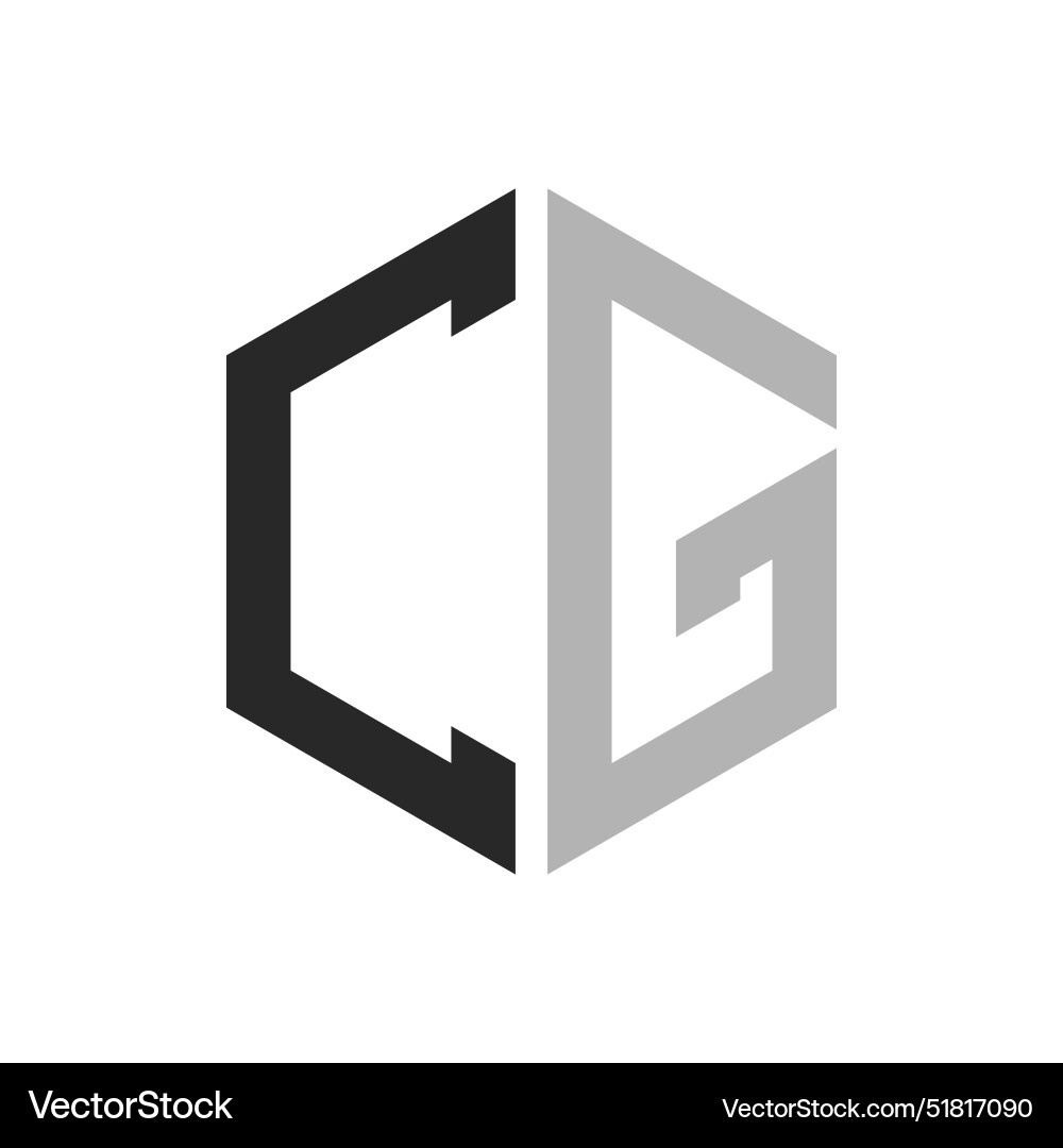 Modern unique hexagon letter cg logo design Vector Image