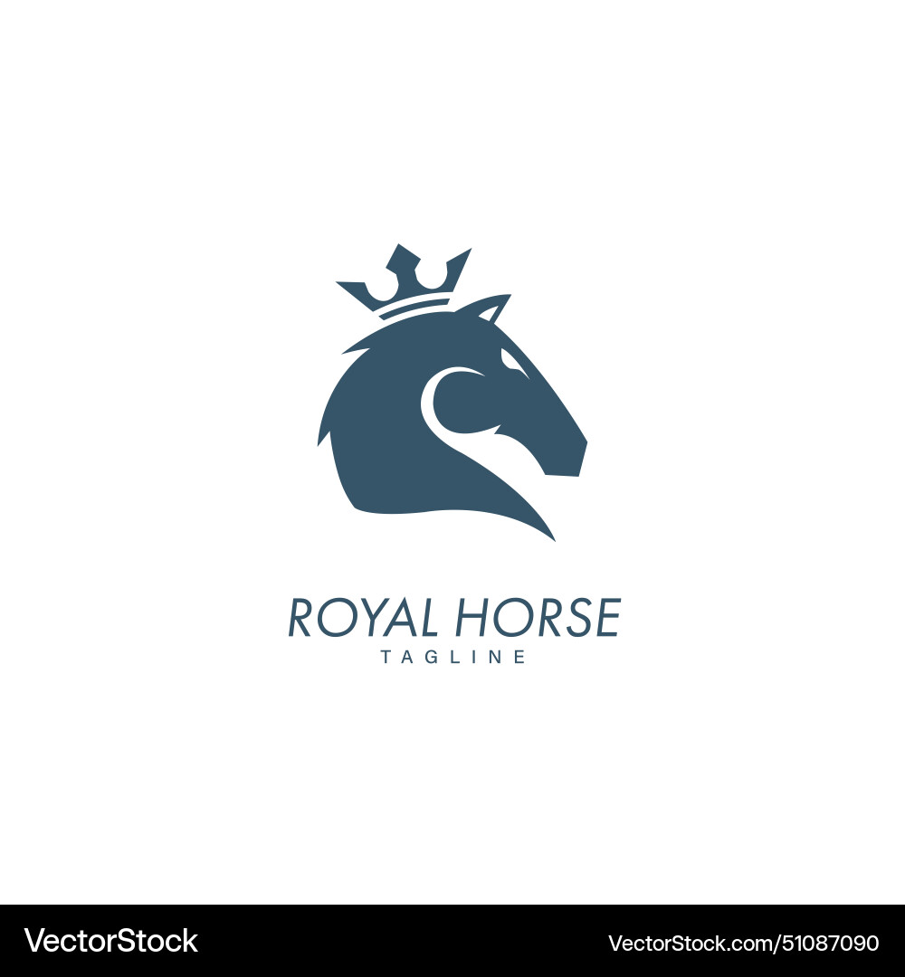 Royal horse concept logo symbol design Royalty Free Vector