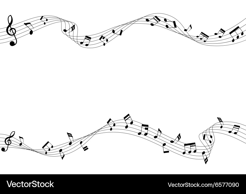 Two row of musical notes and chords Royalty Free Vector
