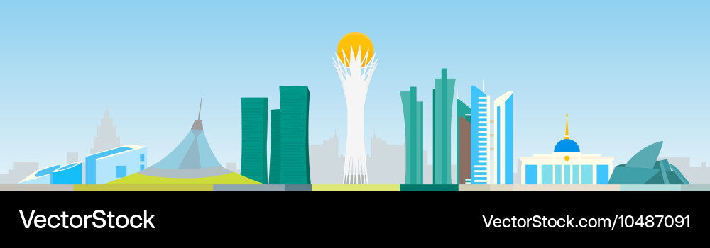 Astana City Skyline Royalty Free Vector Image - VectorStock