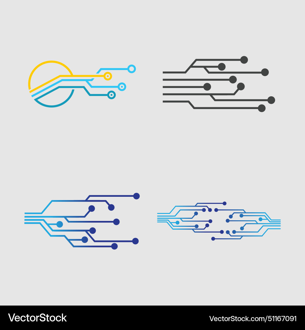 Circuit logo template Royalty Free Vector Image