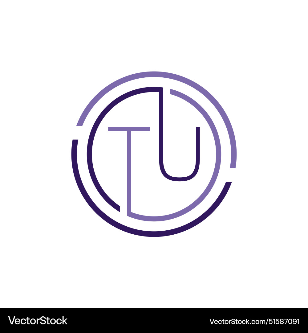 Luxury letter tu logo designroyal premium Vector Image