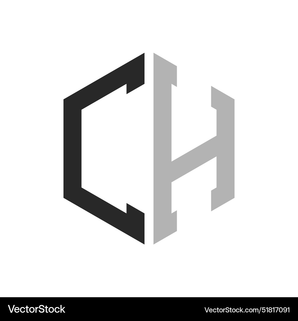 Modern unique hexagon letter ch logo design Vector Image
