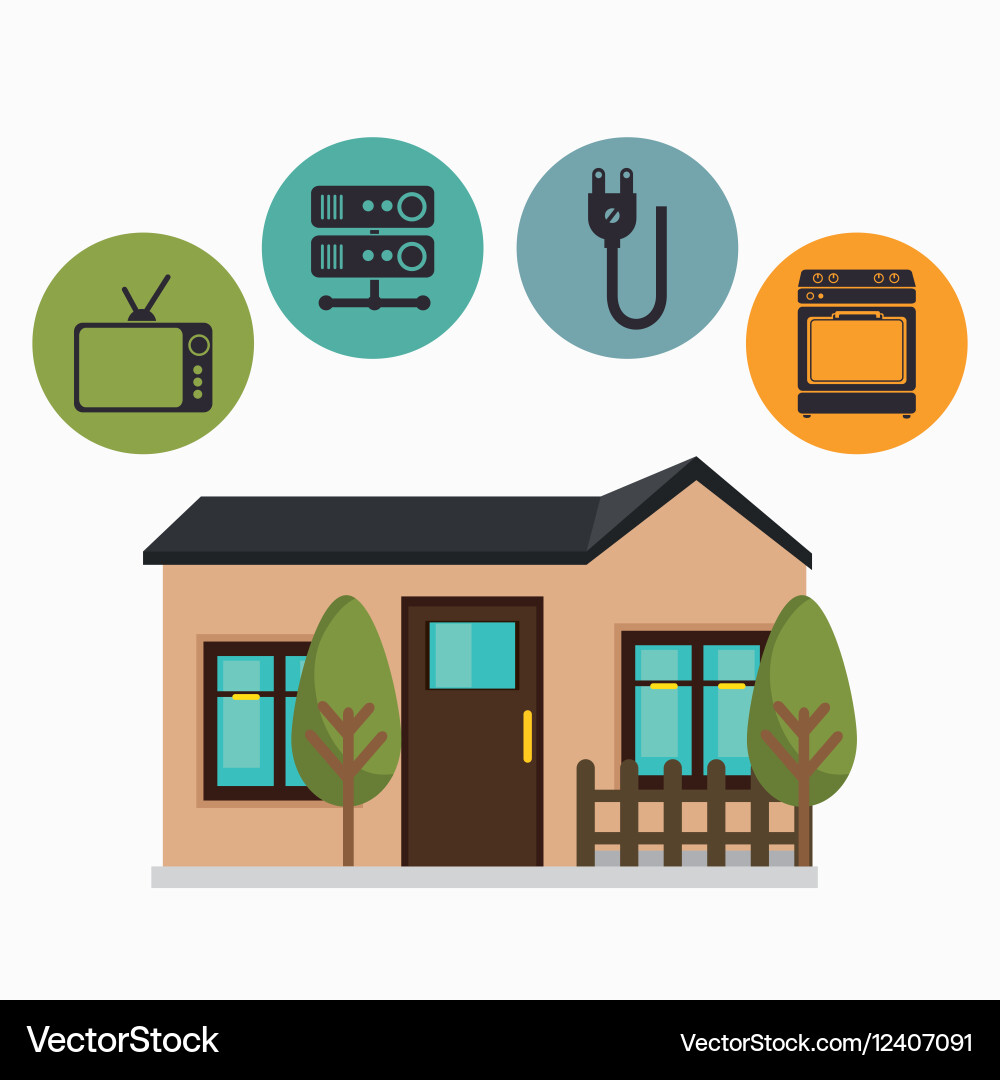 Smart home technology icon Royalty Free Vector Image