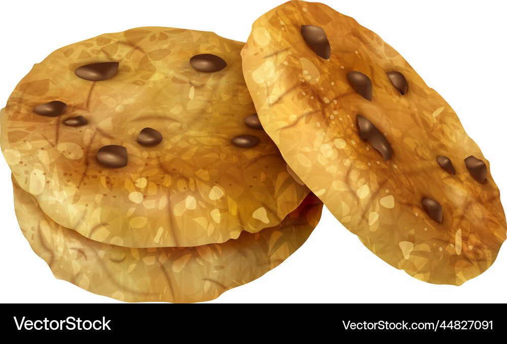 Stack of cookies composition Royalty Free Vector Image