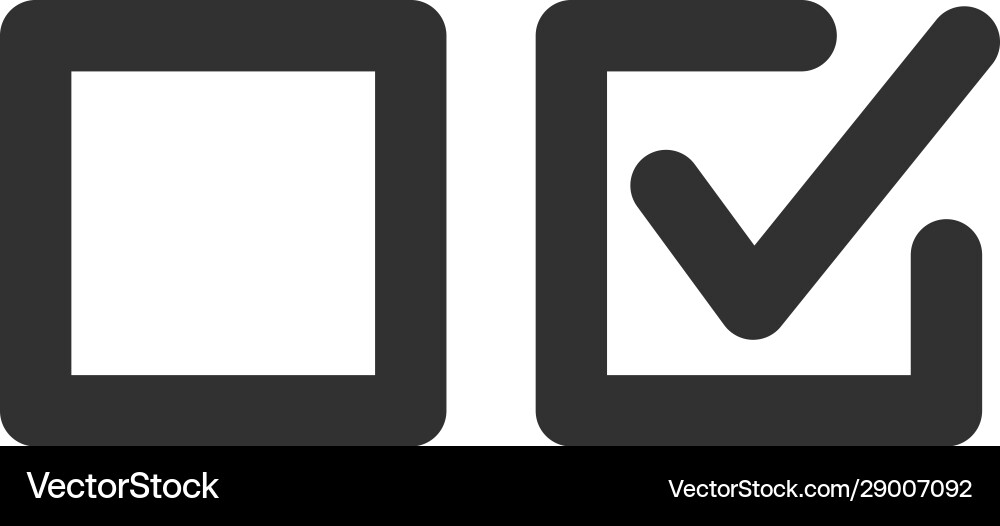 Check and Uncheck Box Icon Royalty Free Vector Image