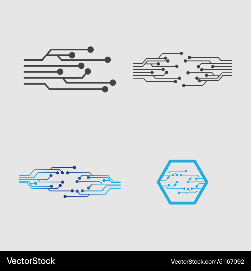 Circuit logo template Royalty Free Vector Image