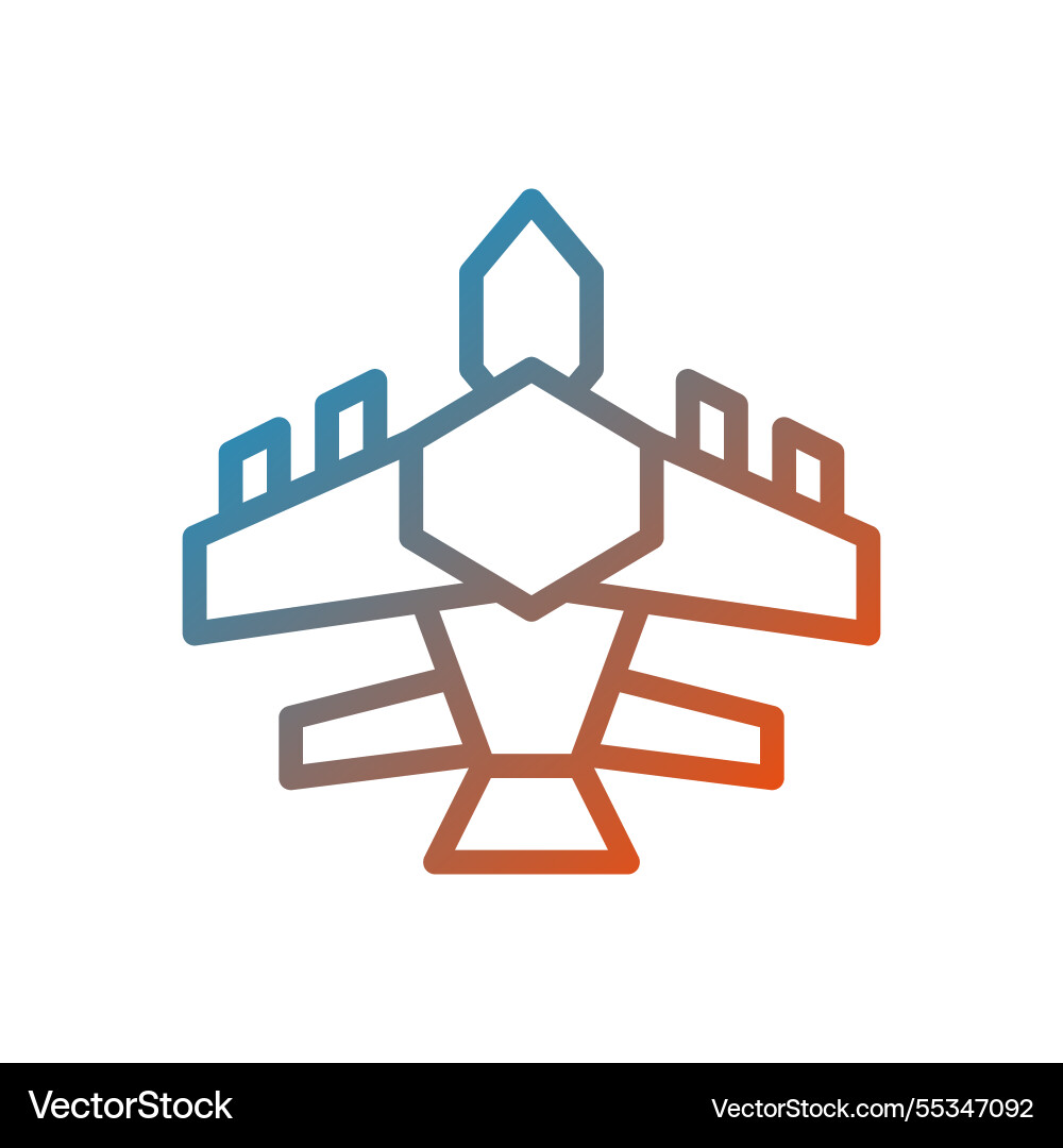 Futuristic aircraft logo with gradient design Vector Image