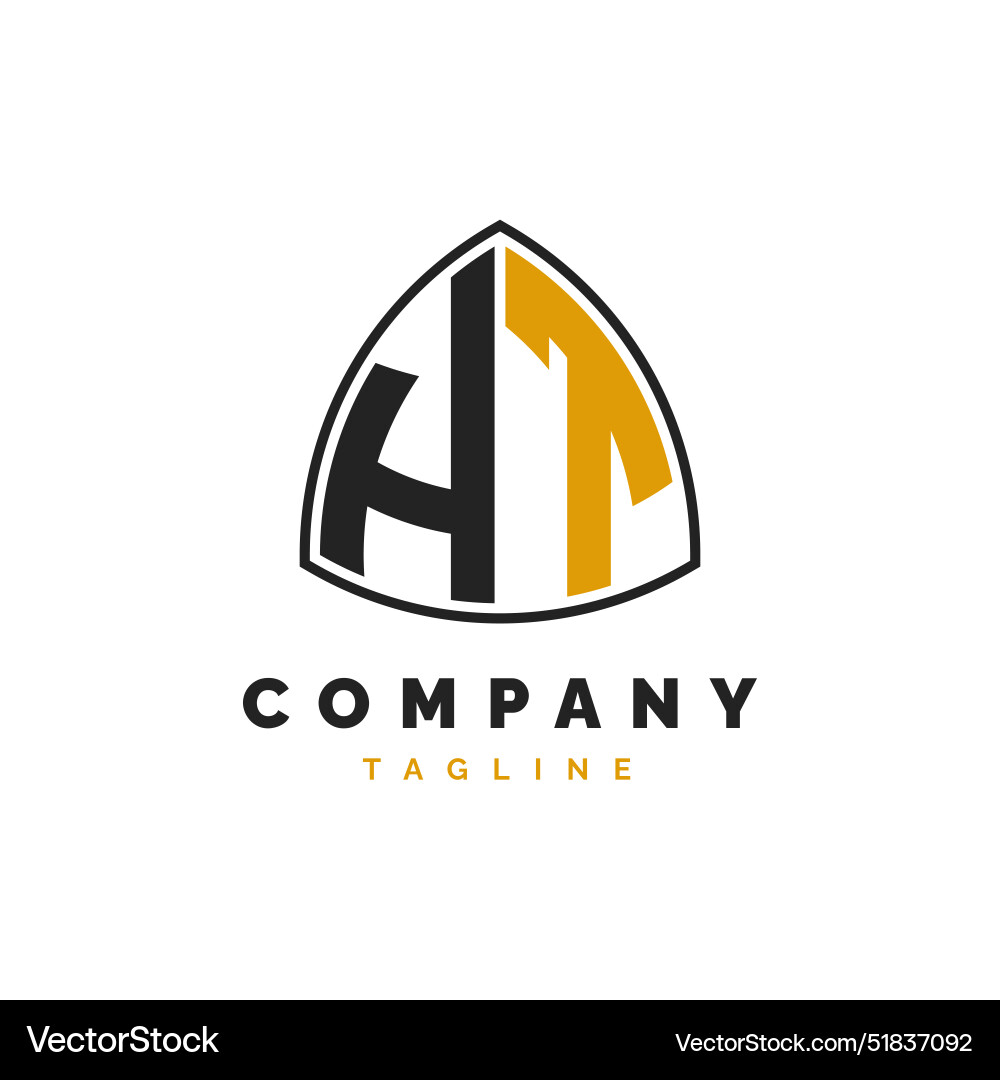 Initial letter ht logo design alphabet Royalty Free Vector