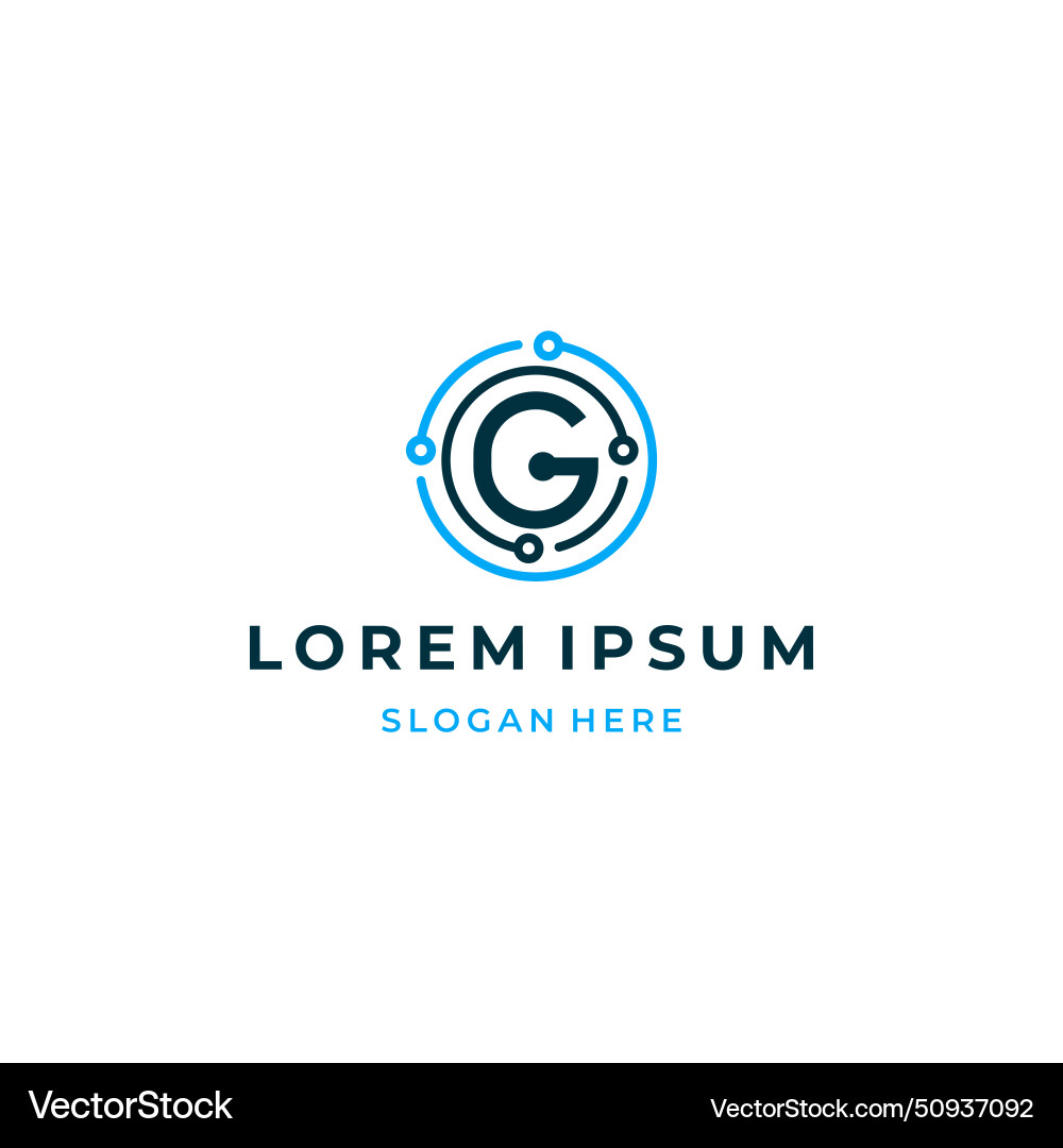 Letter g tech logo design concept Royalty Free Vector Image
