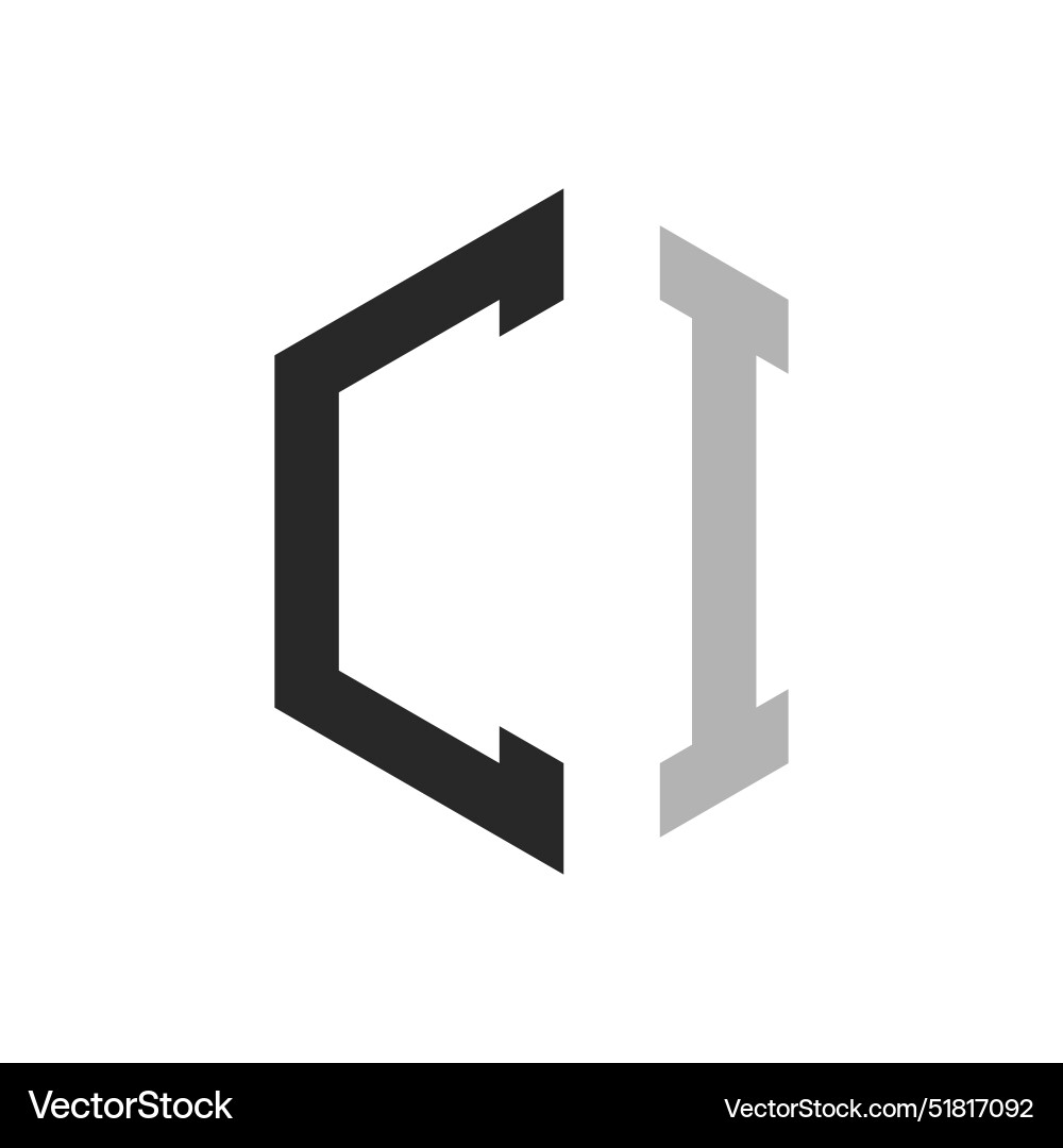 Modern unique hexagon letter ci logo design Vector Image