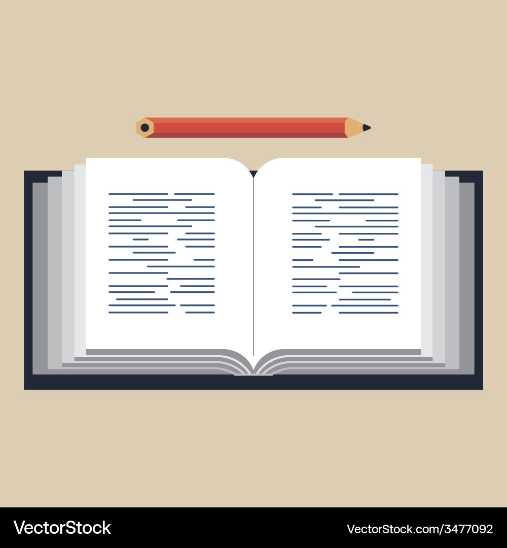 Opened book Royalty Free Vector Image - VectorStock