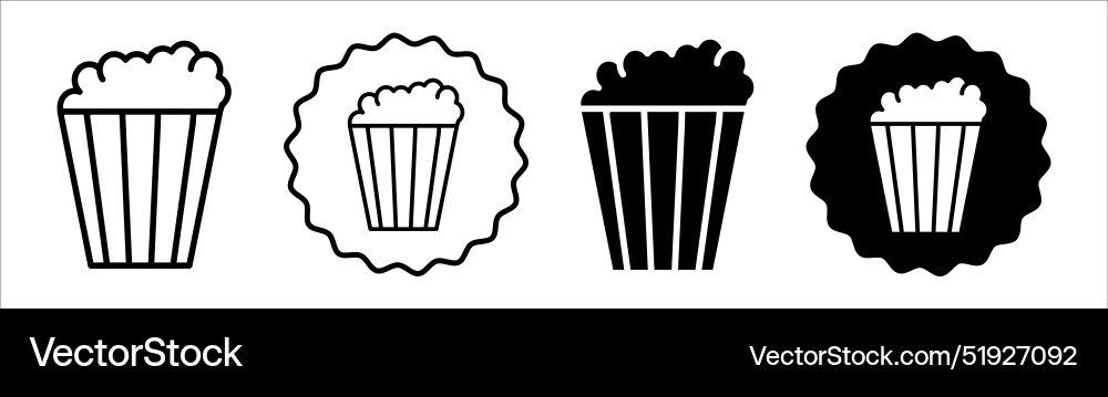 Popcorn icon symbol set collection simple Vector Image