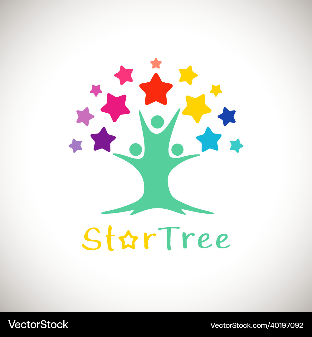 Star tree concept Royalty Free Vector Image - VectorStock