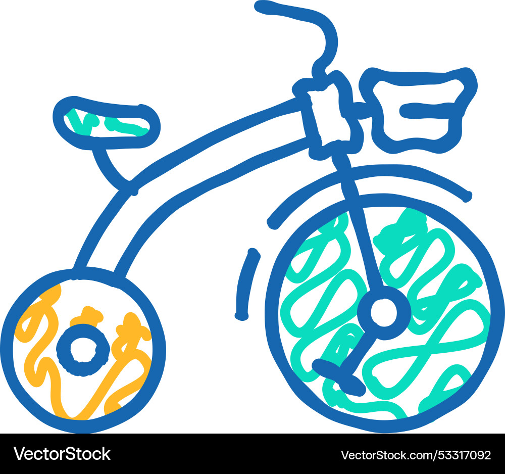 Tricycle for children icon doodle Royalty Free Vector Image