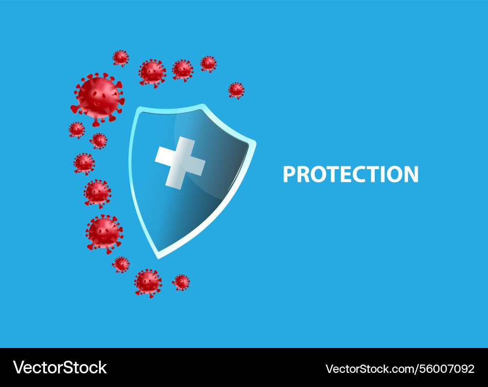 Vaccine to protect against germs or viruses Vector Image