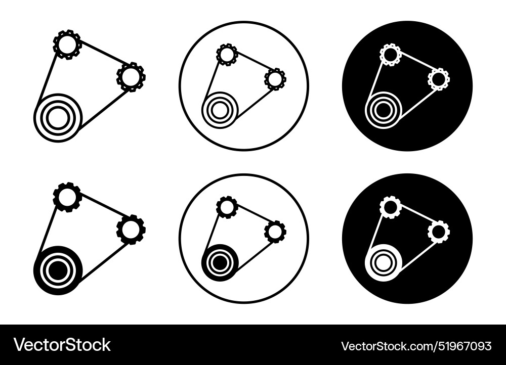 Car fan belt icon mark set symbol for web Vector Image