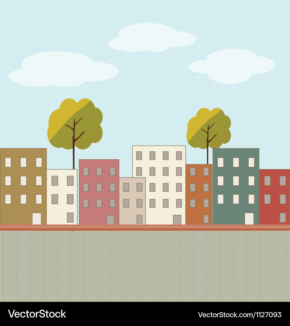 Cartoon town Royalty Free Vector Image - VectorStock