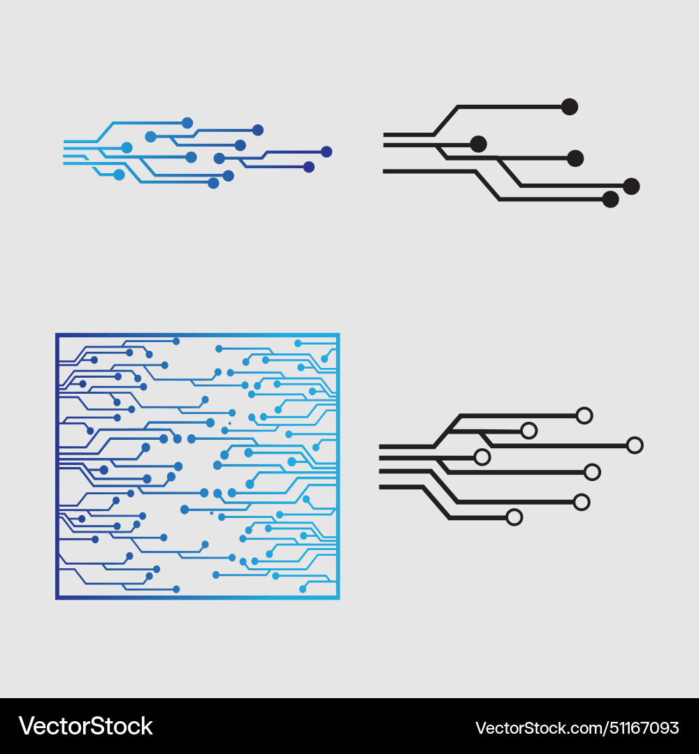 Circuit logo template Royalty Free Vector Image