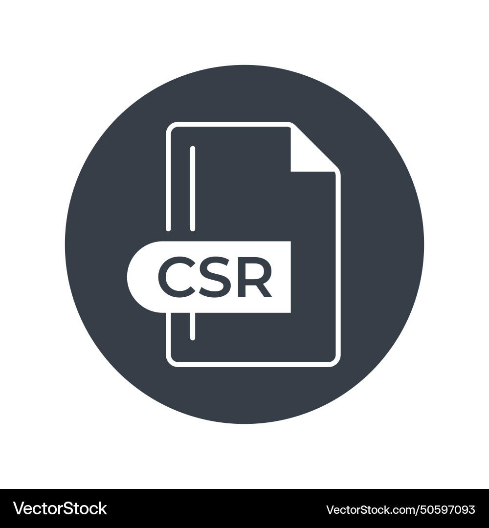 Csr file format icon extension filled Royalty Free Vector