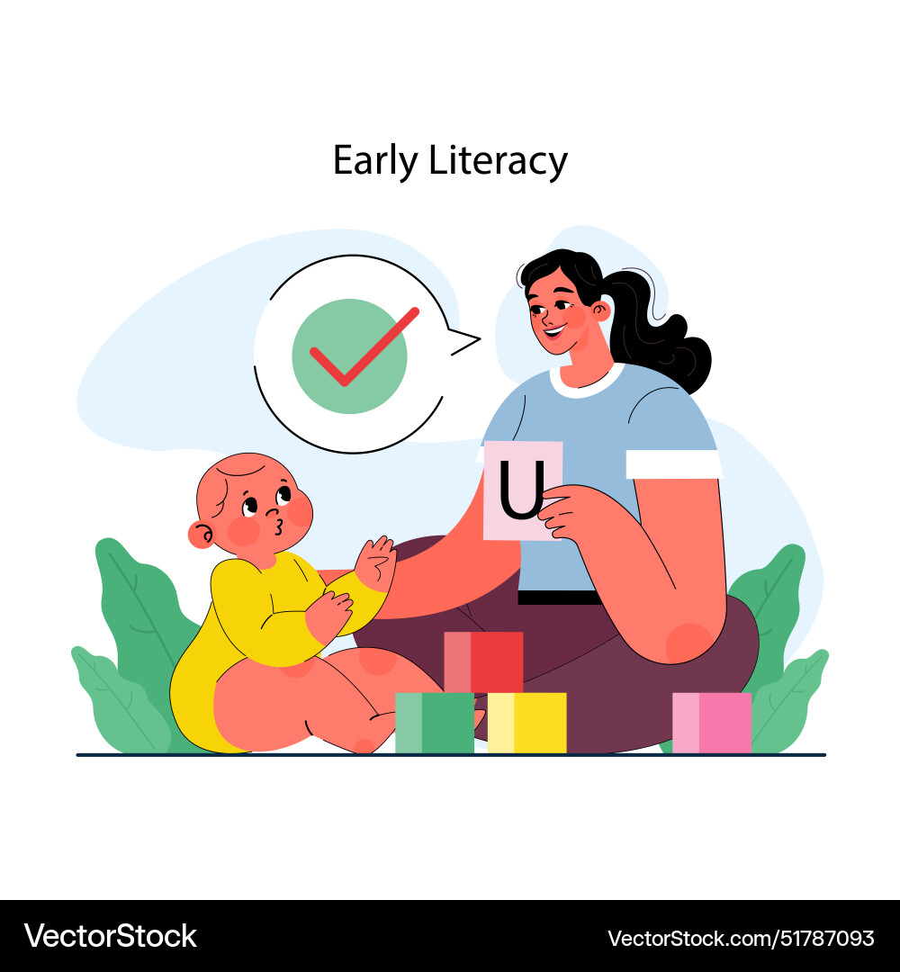 Early childhood education kid preschool learning Vector Image