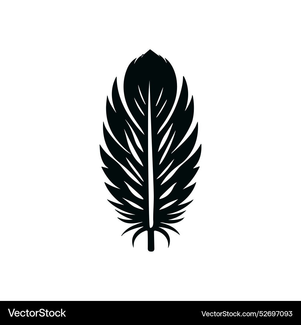 Feather weight light black icon smooth Royalty Free Vector