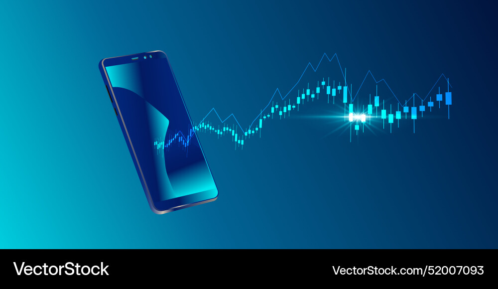 Futuristic smartphones control stock marke Vector Image