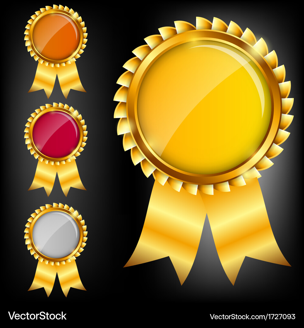 Gold sign label template Royalty Free Vector Image