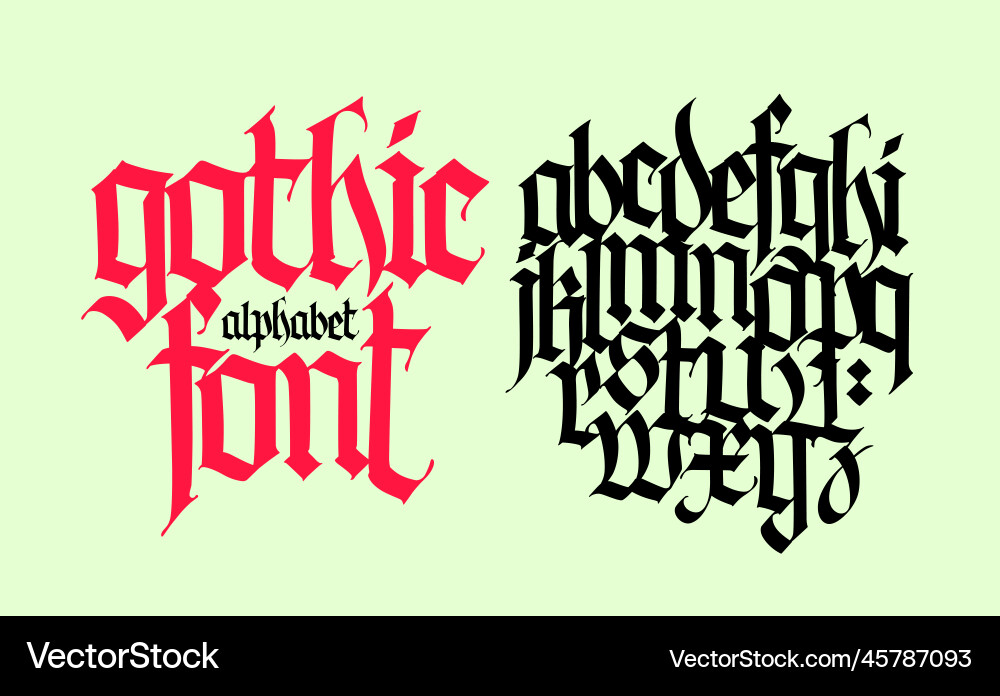 Gothic lowercase letters on a white background Vector Image