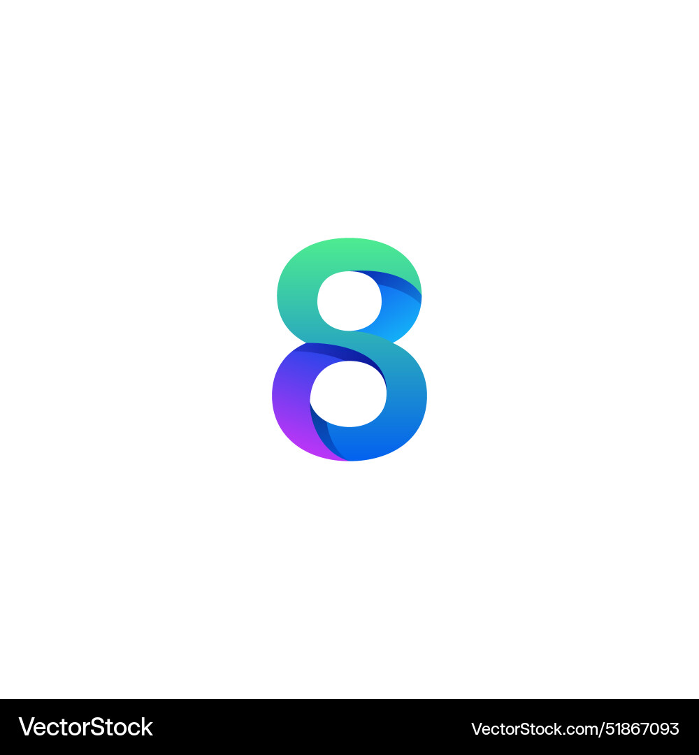 Gradient number logo design Royalty Free Vector Image