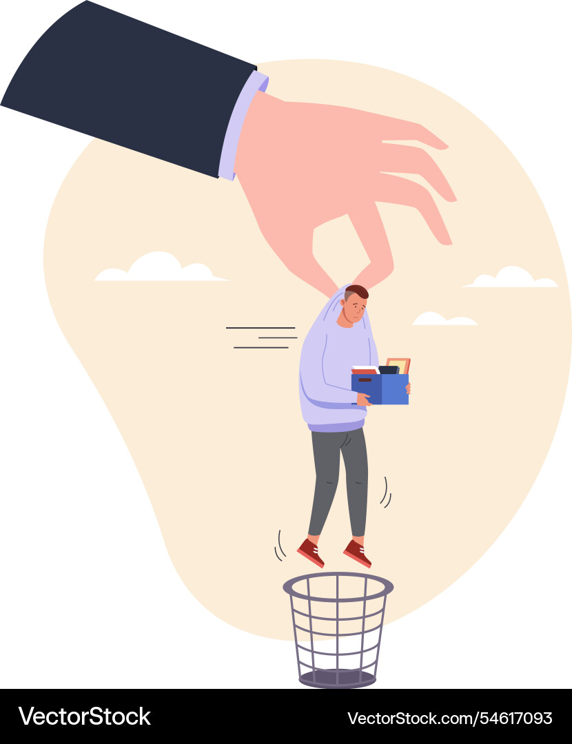 Hand lay off employer boss arm holding fired Vector Image